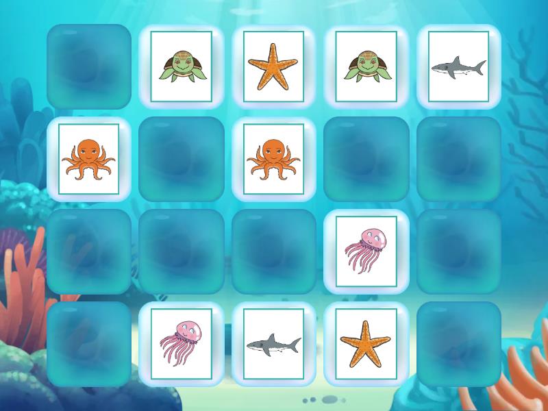 Sea animals game (Stars 2) - Matching pairs