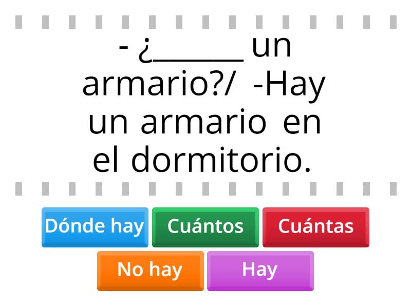 Expresar existencia. El verbo haber - Find the match