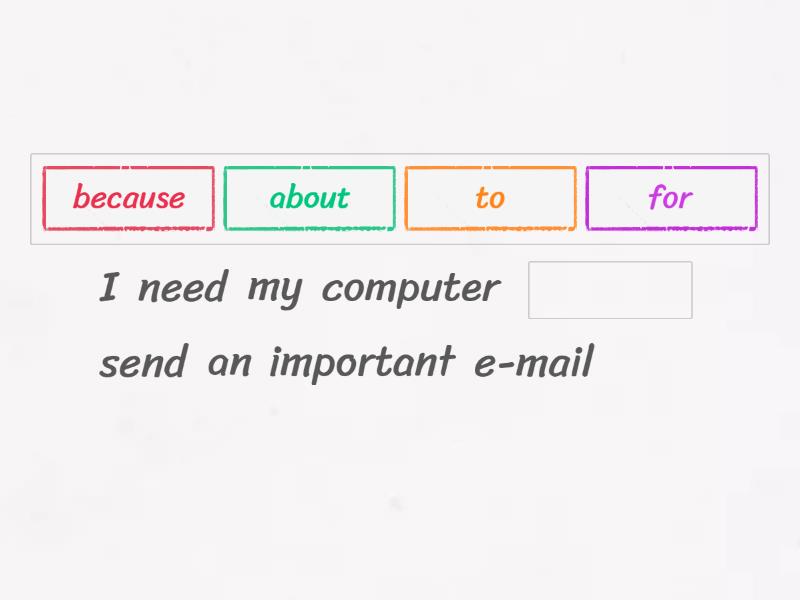 To and for (expressing purpose) - Complete the sentence