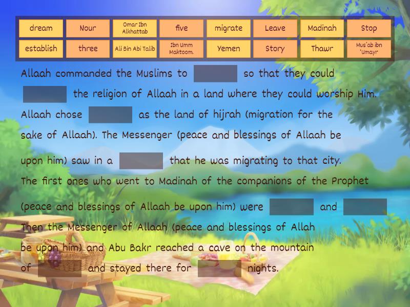Prophet’s Migration - Complete the sentence