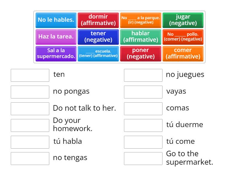 Tú commands - Match up