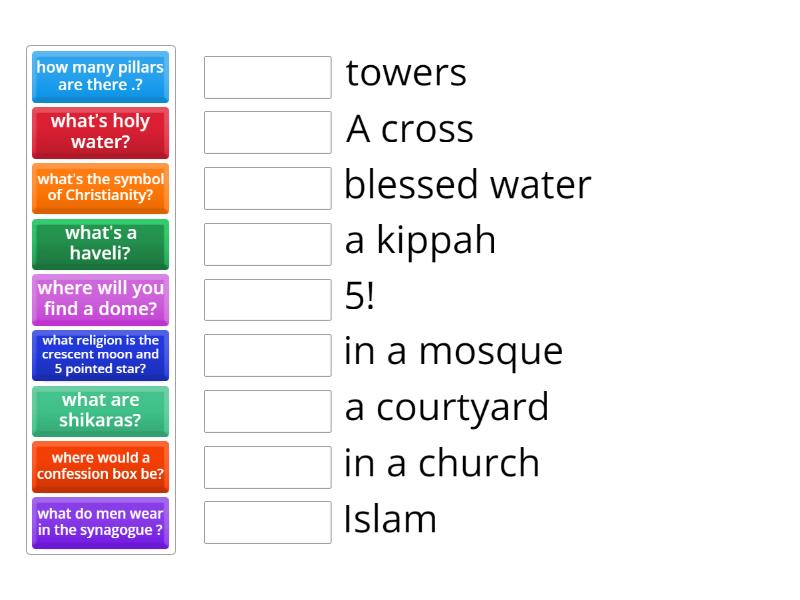 Religion quiz Sadhbh - Match up