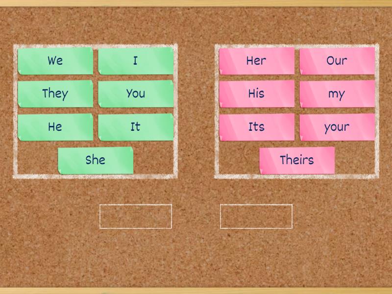 Possessive Pronouns sets (2) - Make sets