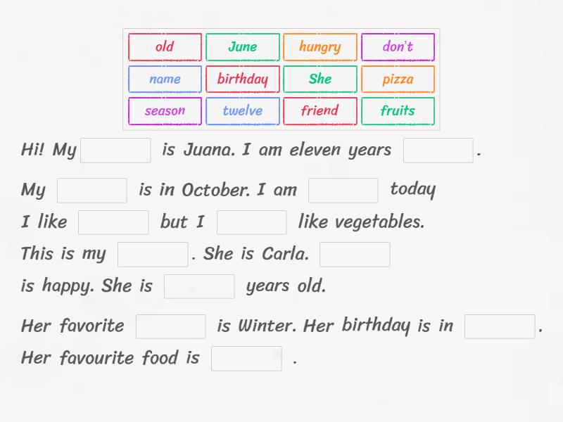DESCRIPTION TEXT-MYT HF1 - STARTER - Complete the sentence