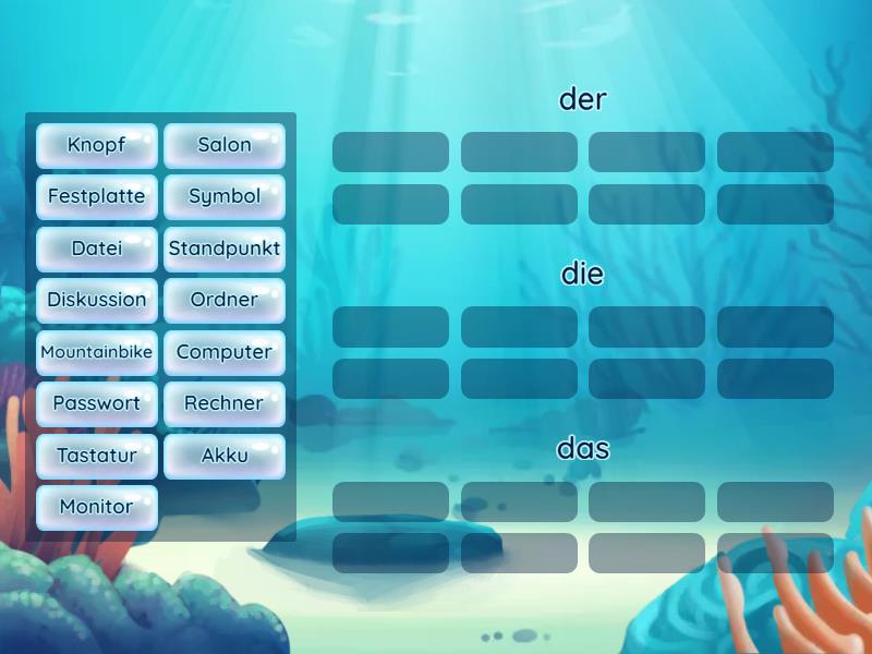 B1 Lektion 9 der/die/das - Group sort