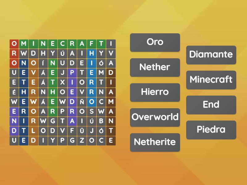 PALABRAS DE MINECRAFT - Wordsearch