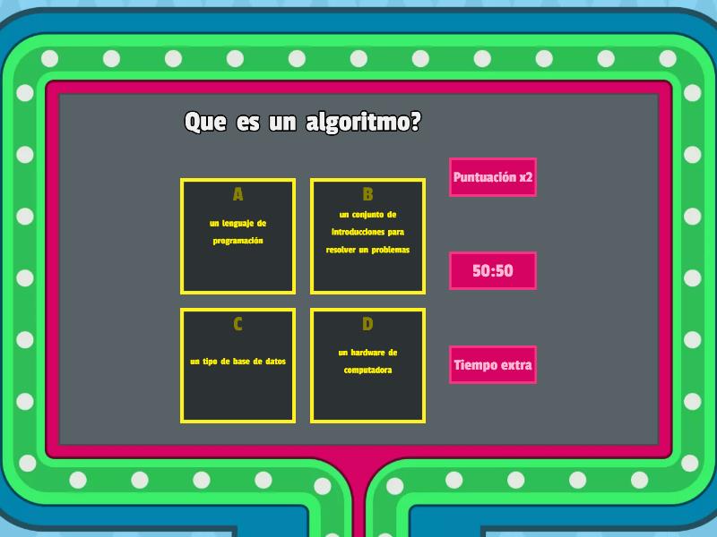 preguntas sobre algoritmos - Gameshow quiz
