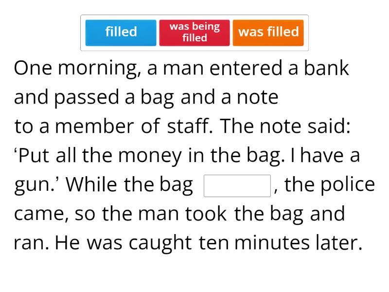 Passive voice - crime text - Missing word