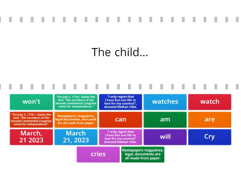 Grammar CKLA 4th American Revolution - Find the match