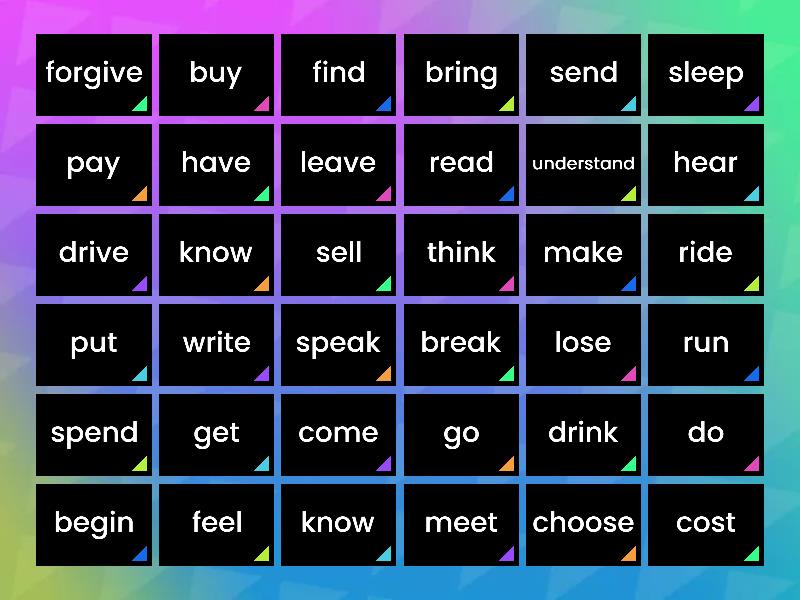 Irregular Verbs - Flip tiles