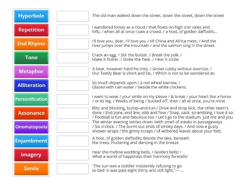 Poetic Terms - CH - Match up