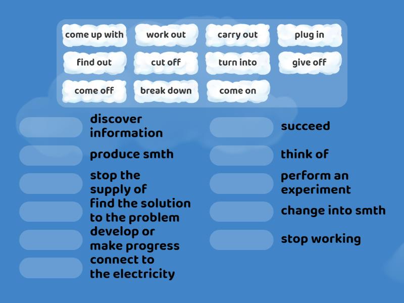Phrasal verbs-science - Match up