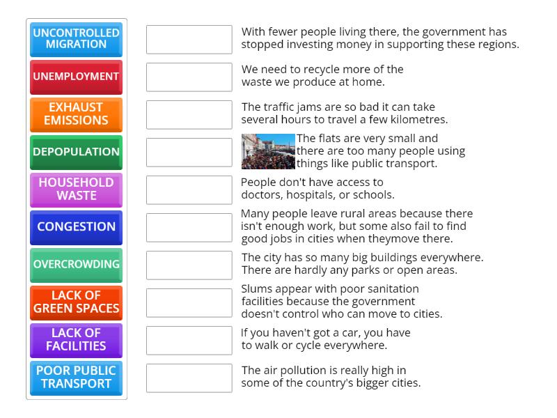 VOCABULARY: ENVIRONMENTAL ISSUES - Une las parejas
