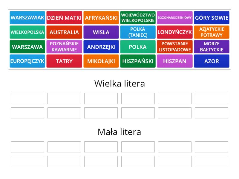 Wielka i mała litera - Group sort