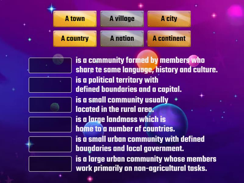 Geographic Locations - Match up