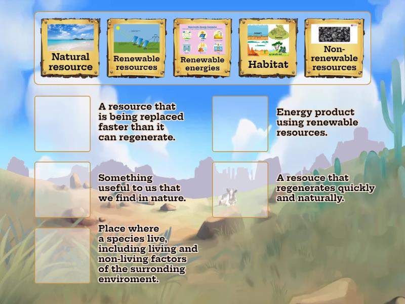 What is Natural Resource? - Match up