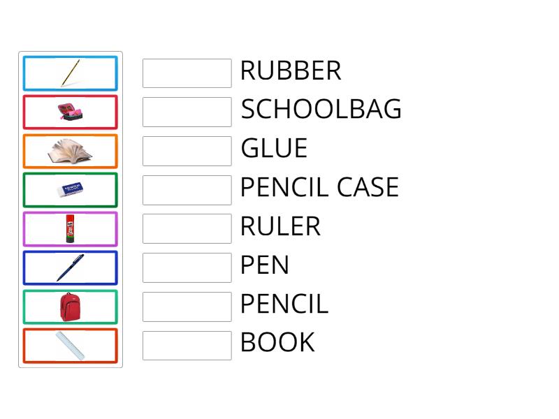 SCHOOL OBJECTS - Match up