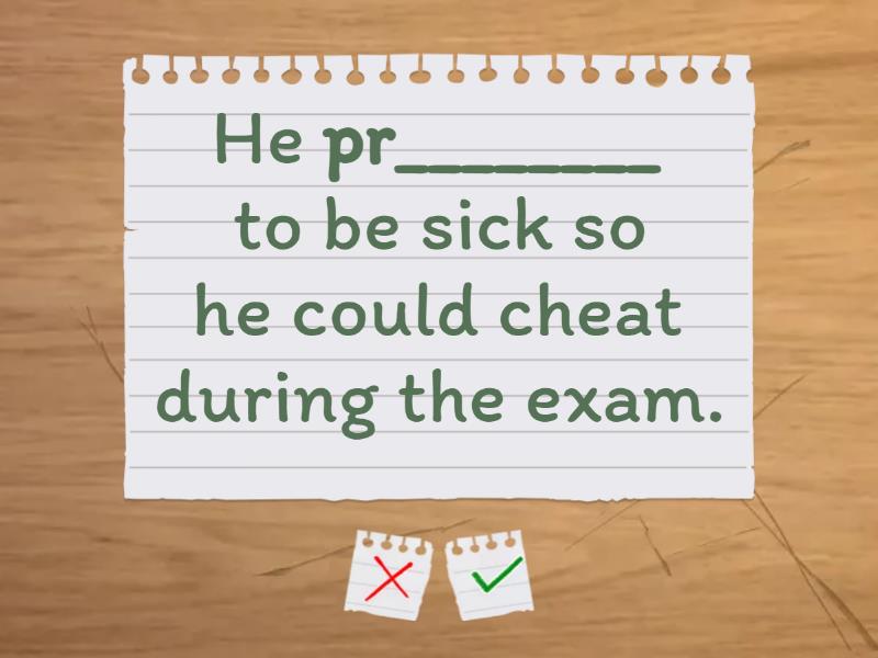 Cheating - Flash cards