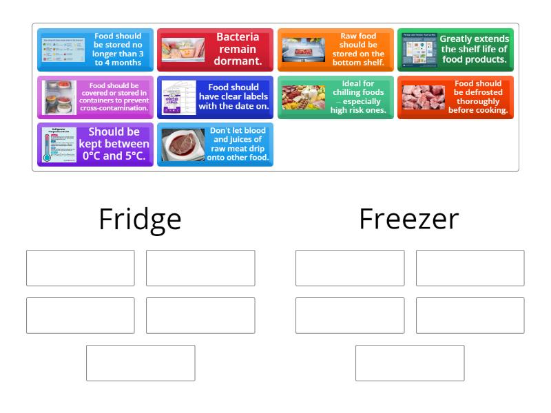 Fridge vs freezer - Group sort