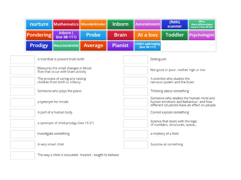 Vocab check - Match up