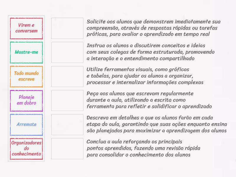 Técnicas do LEMOV - Une las parejas