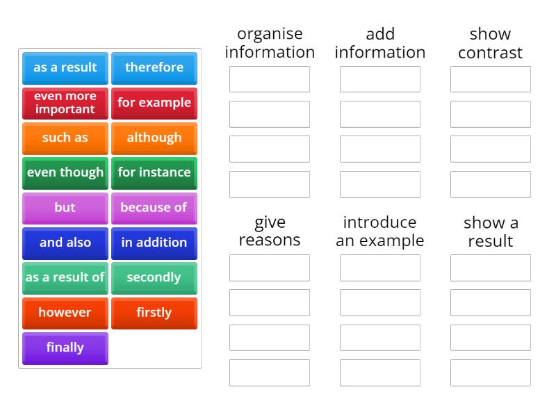 Linking words 2 - Group sort