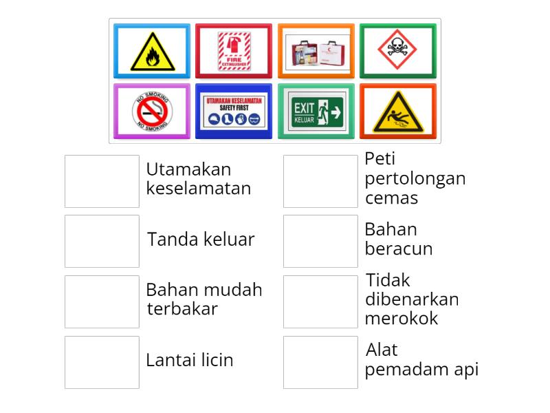 KUIZ LATIHAN MAKSUD SIMBOL DAN TANDA KESELAMATAN RBT TAHUN 4 - Match up