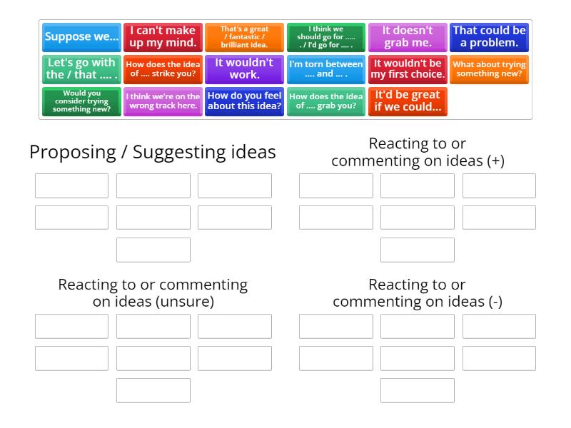 5.3 Suggesting ideas - Group sort