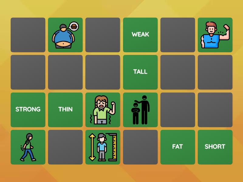 Physical characteristics of people: Read the word and find the correct ...