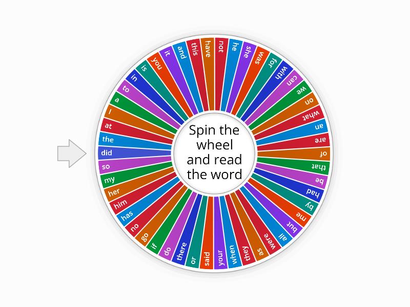 sight word wheel - Spin the wheel