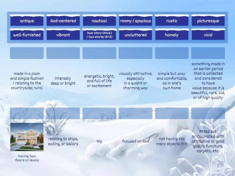 Adjectives for Home Description - Associação