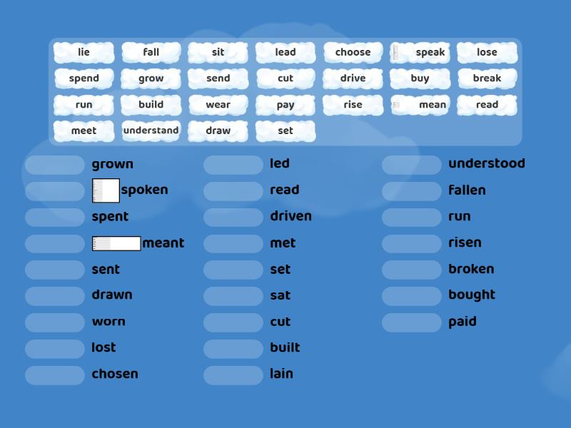 Part 2 - 50 most common irregular verbs - Past Participle (3rd column ...