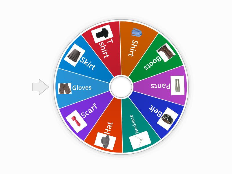 Vocabulary - Clothes - Spin the wheel