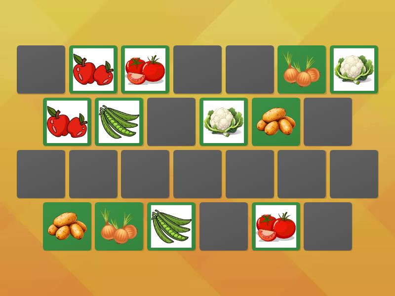 fruits and vegetables - Matching pairs