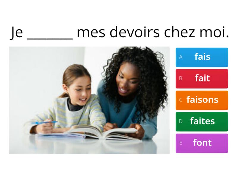 present tense 'faire' conjugations - Quiz