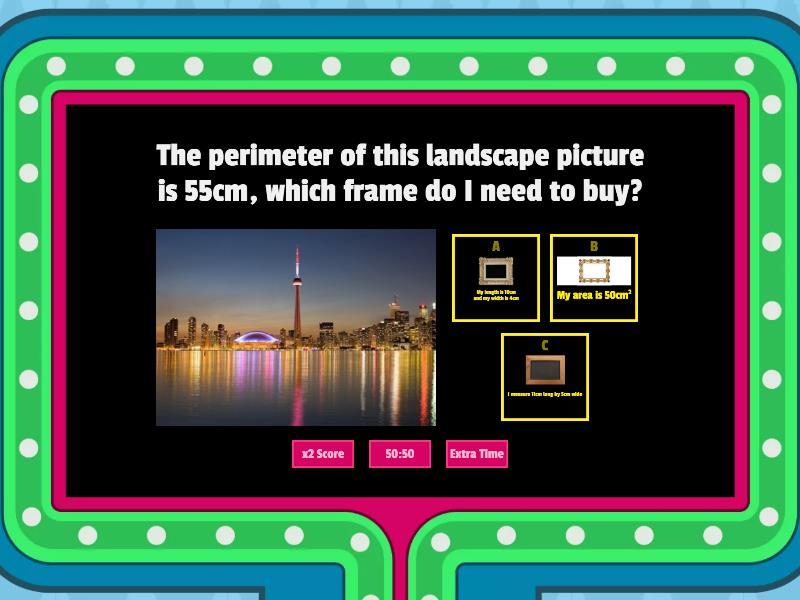 Area and Perimeter quick quiz - Gameshow quiz