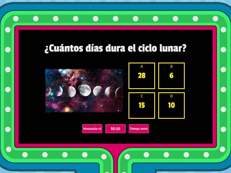 Fases de la Luna y eclipses. - Gameshow quiz