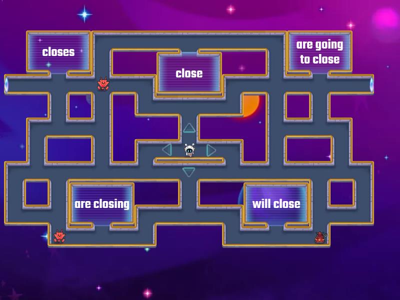 The Future - will - be going to - present simple- present continuous - Maze chase