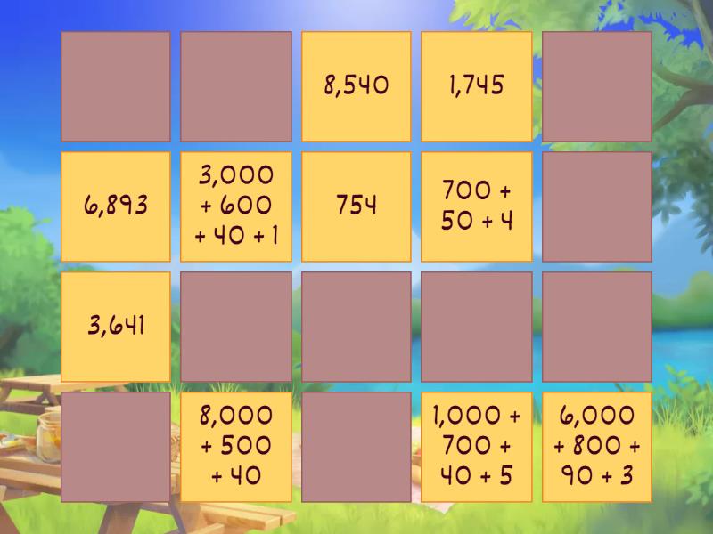 Matching - Standard Form & Expanded Form - Parejas