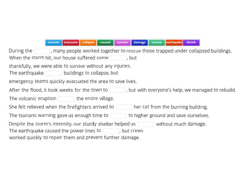 Recsue and Recover - Complete the sentence