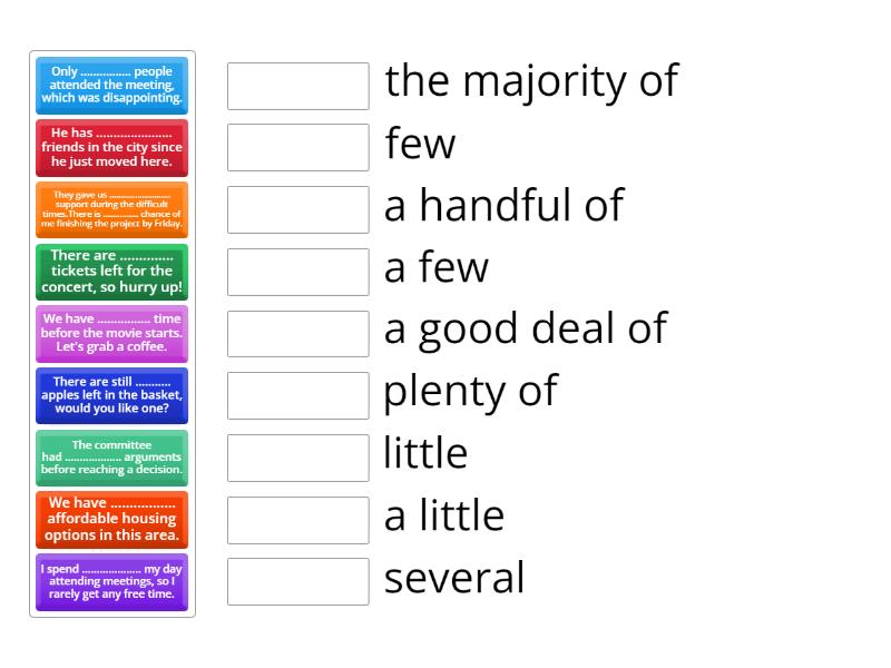 Quantifiers - Match up
