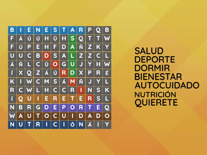 semana del bienestar - Wordsearch