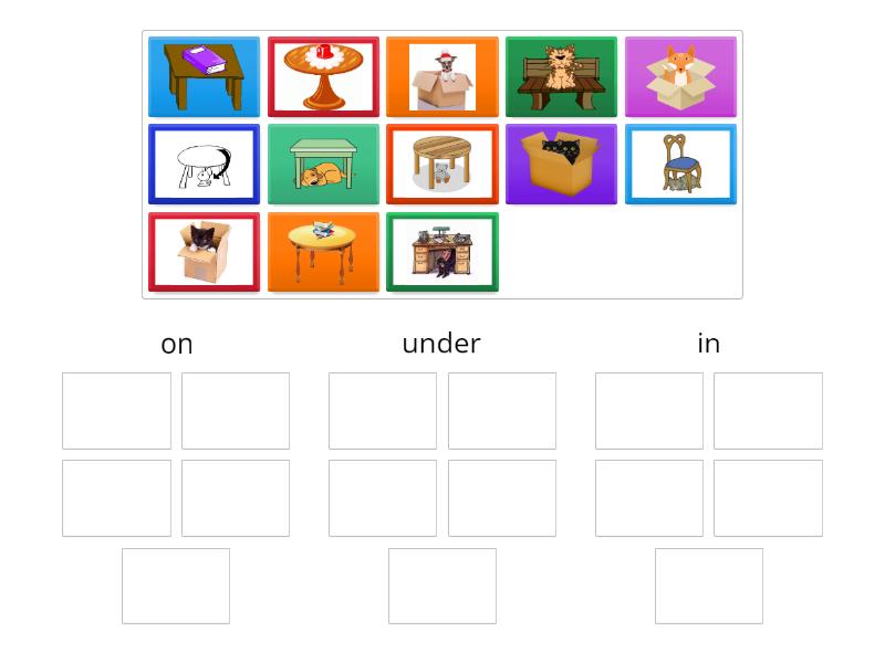 on in under for kids - Group sort