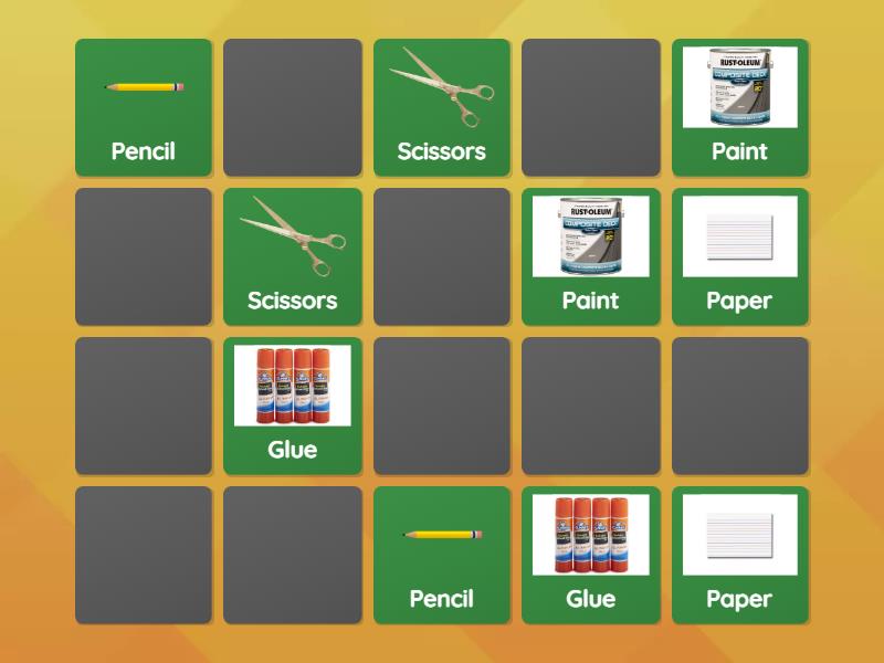 School Supplies - Matching pairs