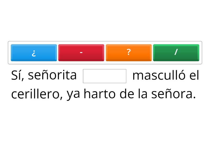 Signos de Puntuación (barra, guion y signos de interrogación ...