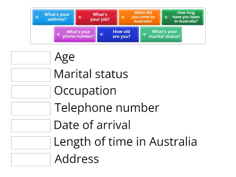 Personal information board game 2 - Match up