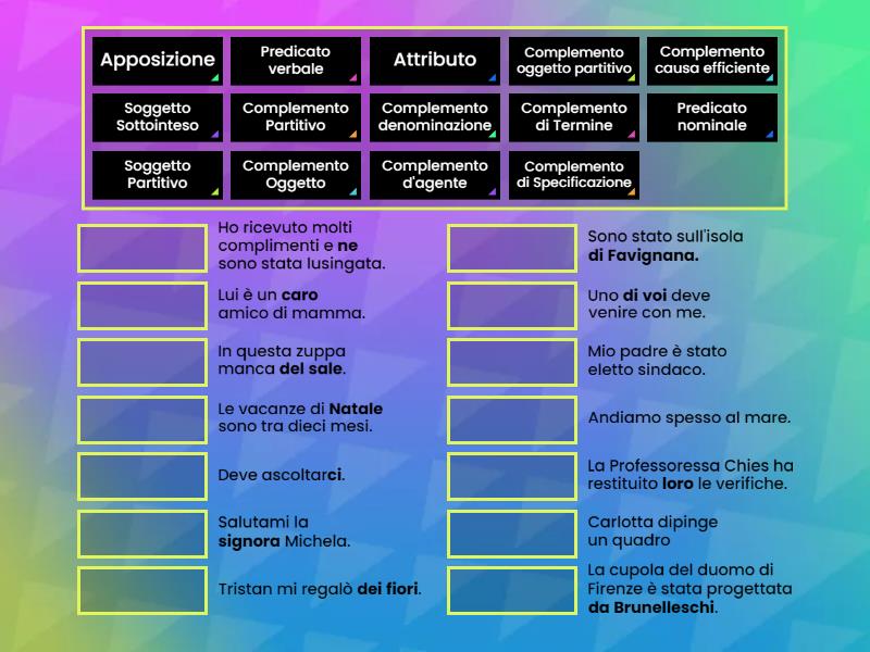 Complementi I gruppo - Match up