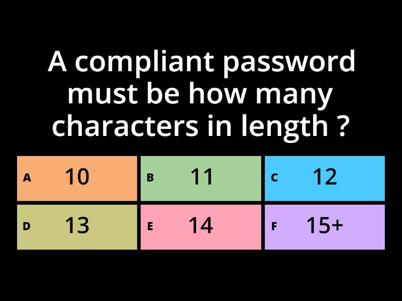 Creating a Compliant Password - Quiz