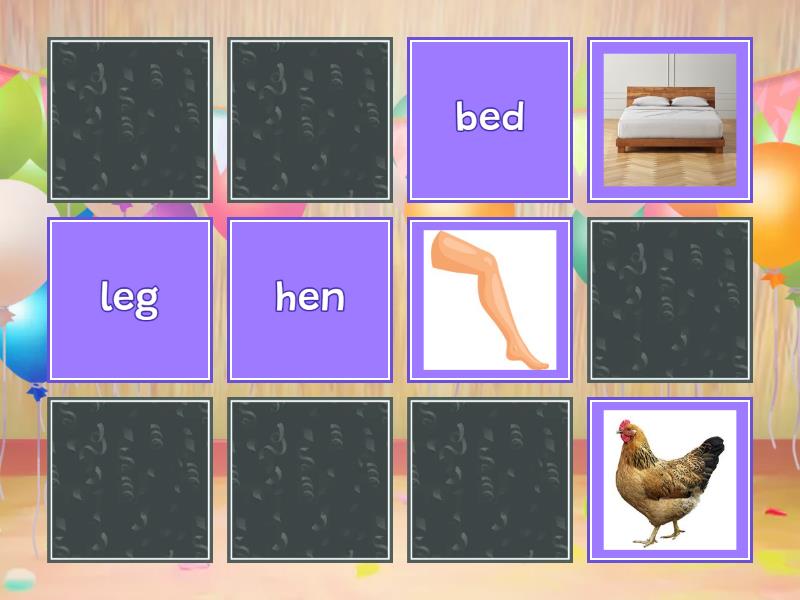 Short /e/ sound - Matching pairs