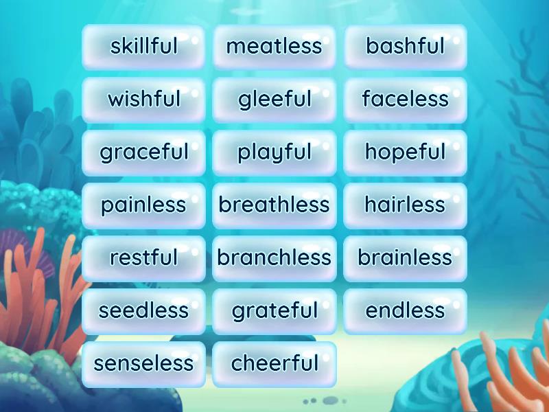 Suffix ful and less Mastery Flip - Flip tiles